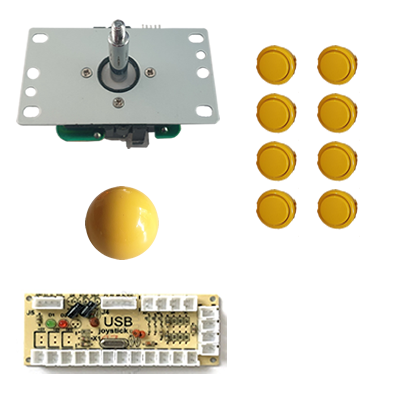 1 player Sanwa joystick bundle yellow | Pincade Kits